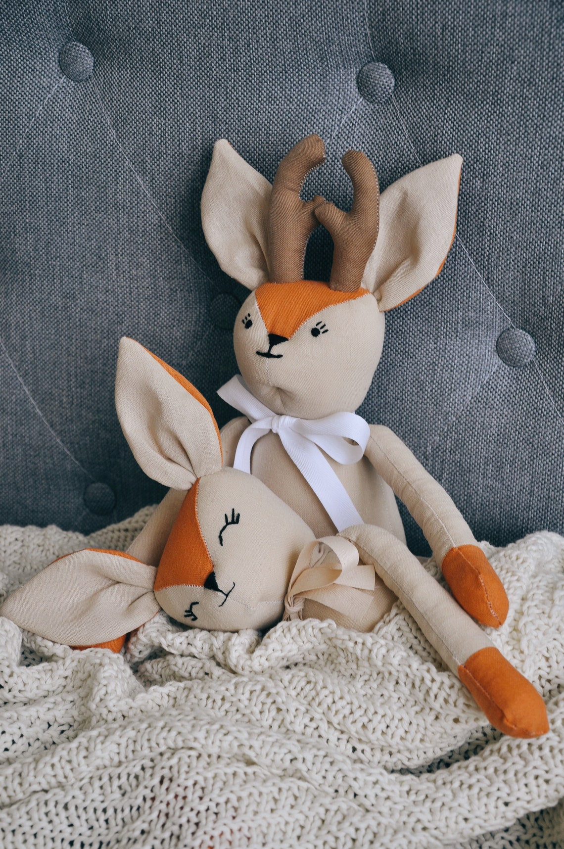 Deer Textile Toy Heirloom Rag Fawn Doll Stuffed Animal - Etsy