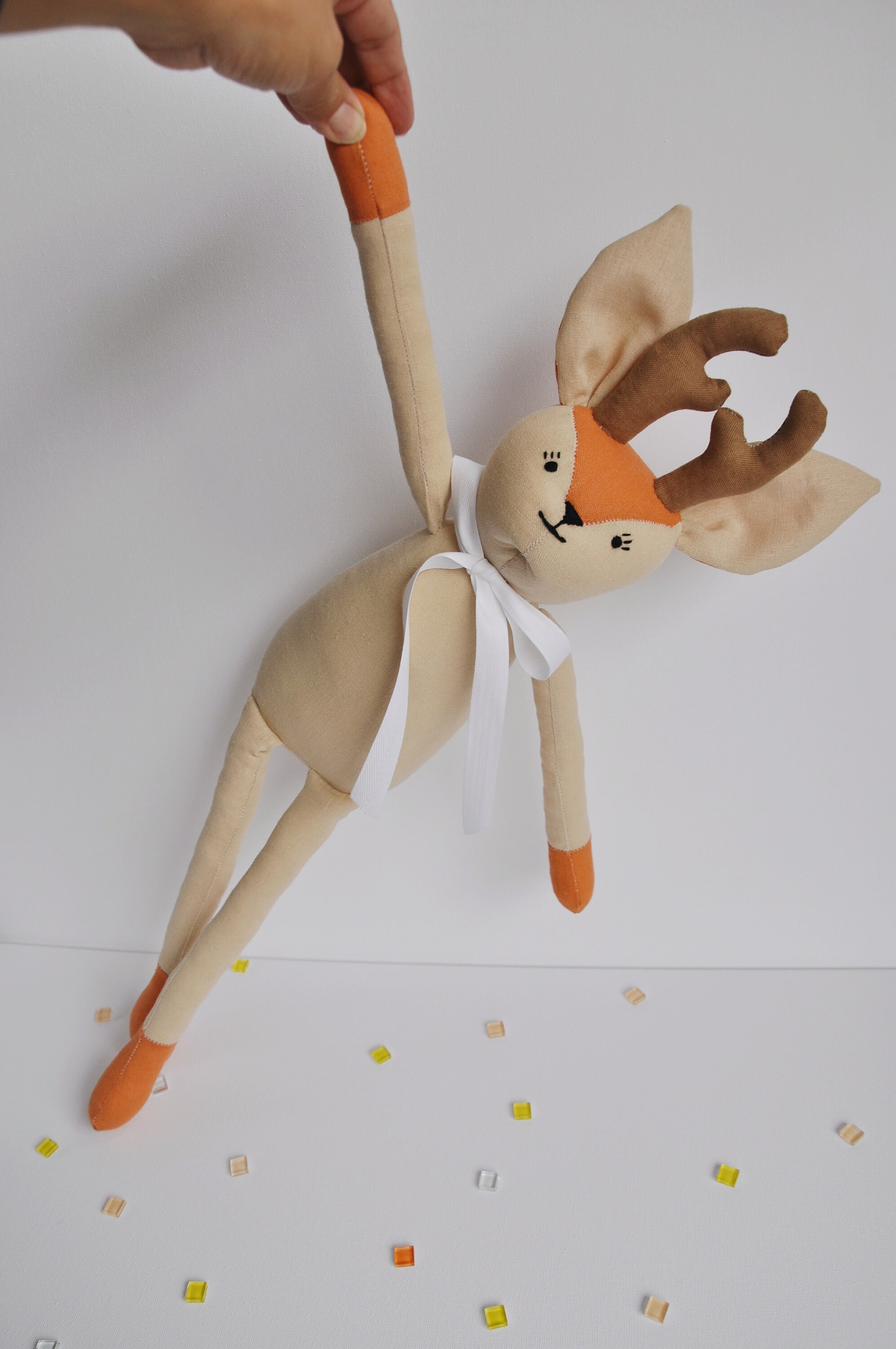 Deer Textile Toy Heirloom Rag Fawn Doll Stuffed Animal - Etsy