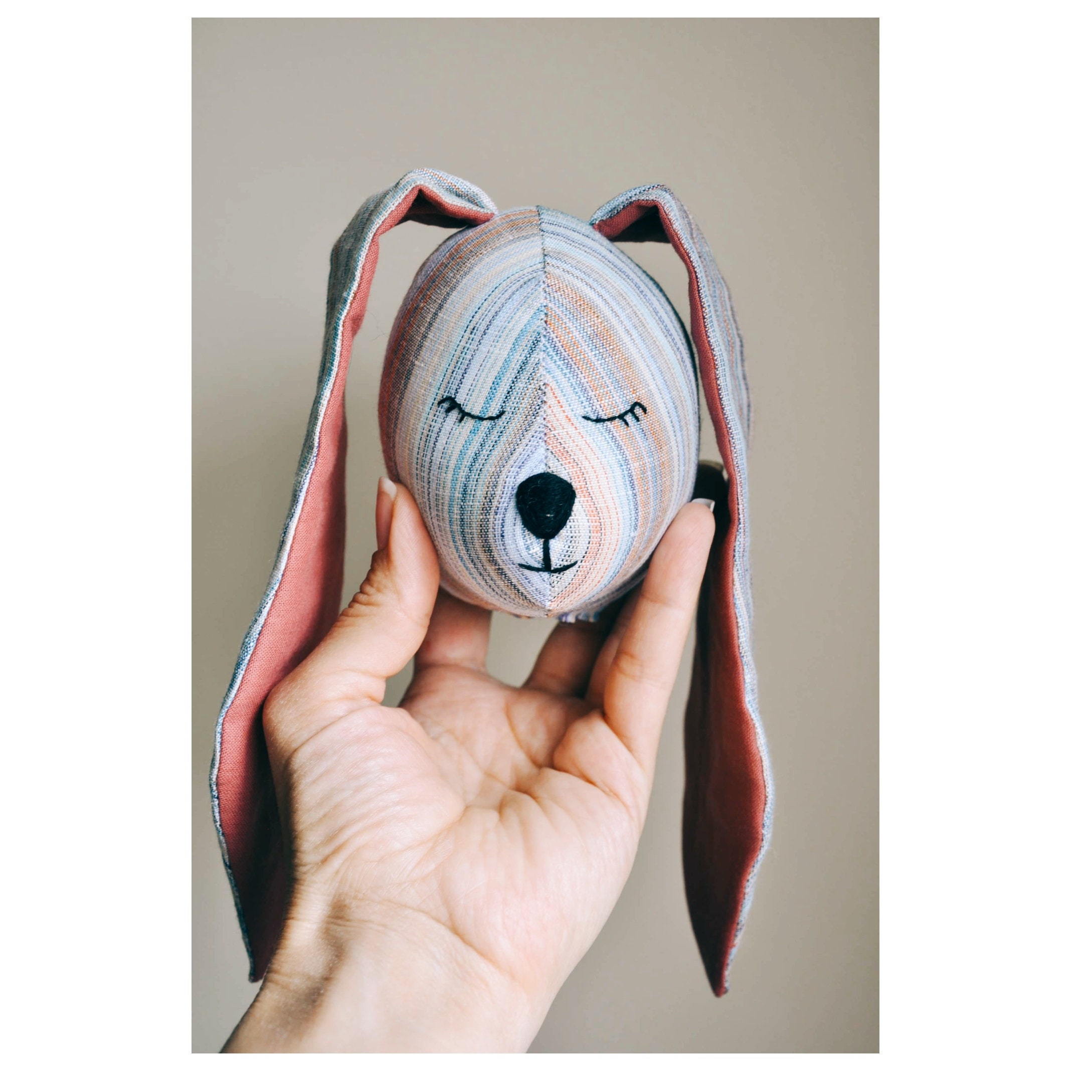 Soft Linen Bunny Toy Nursery Decor Organic Stuffed Animal - Etsy