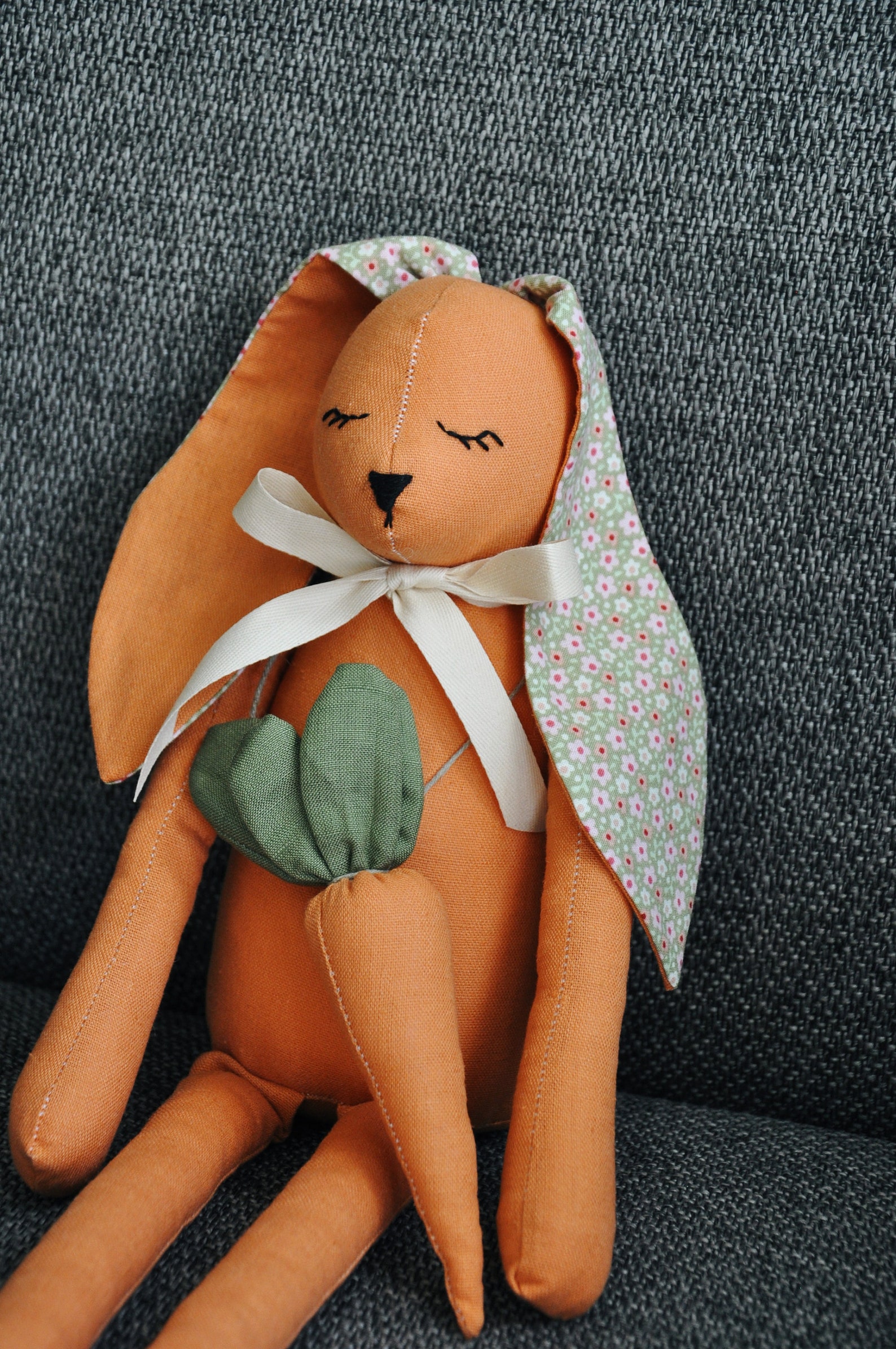 Rag Bunny Doll With Accessory Handmade Plush Rabbit Toy - Etsy