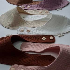 Various Color Organic Cotton Muslin Bandana Baby Bibs, Adjustable Soft ...