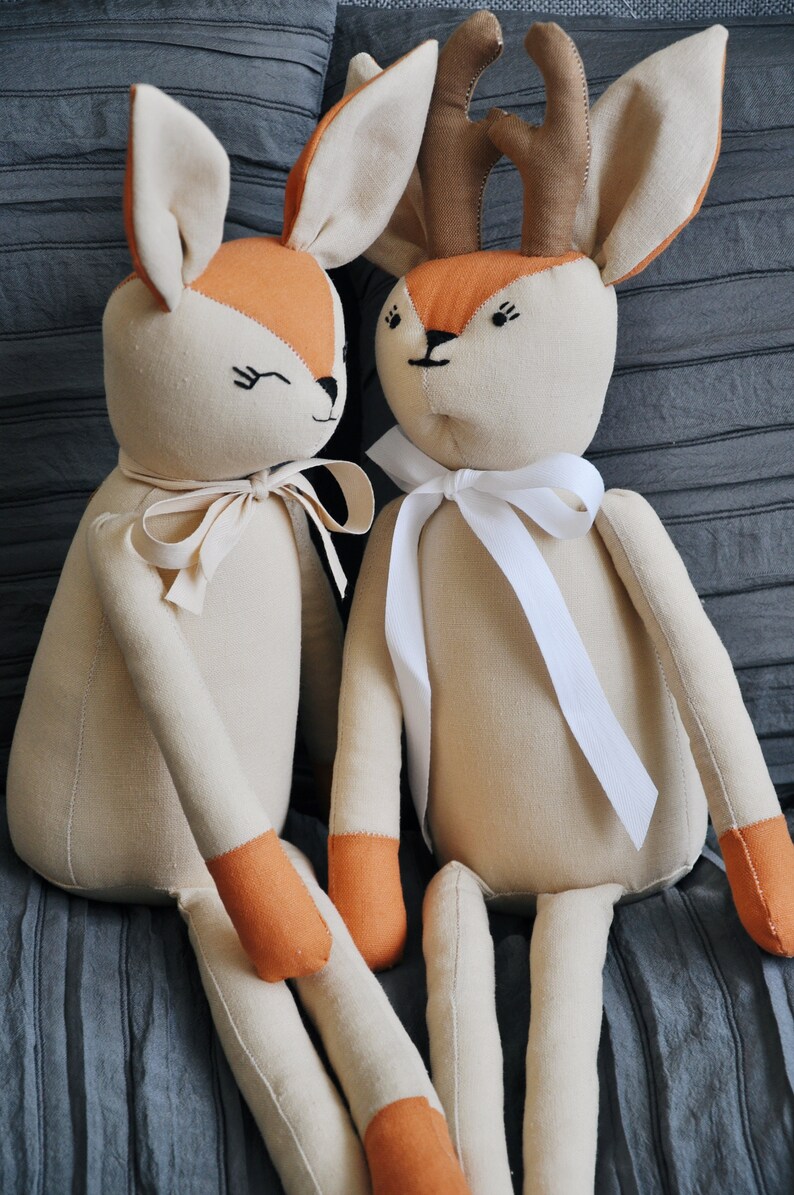 READY TO SHIP Soft Linen Fawn Toy Stuffed Animal Deer Doll - Etsy