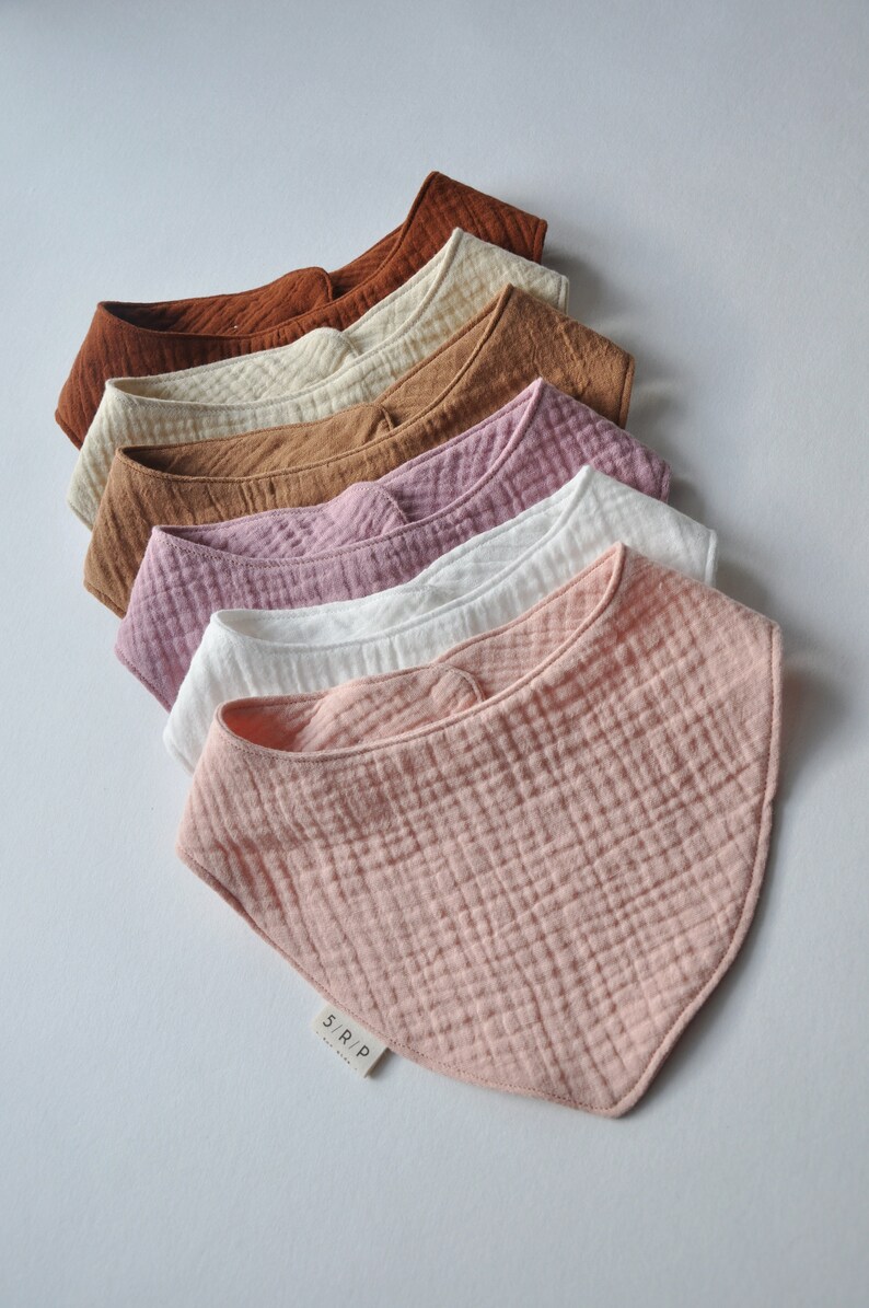 Various Color Organic Cotton Muslin Bandana Baby Bibs - Etsy