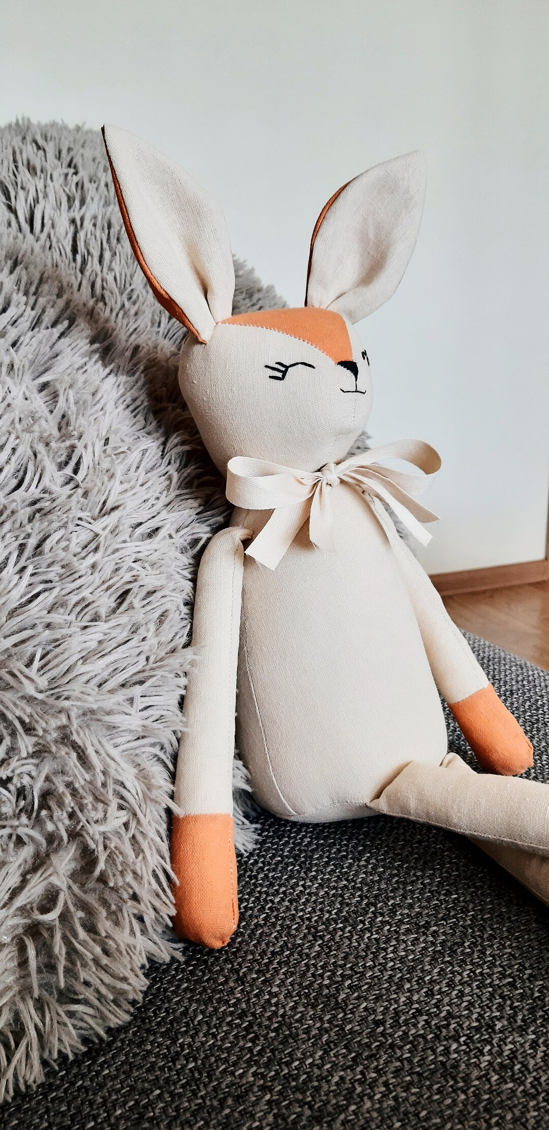 READY TO SHIP, Soft Linen Fawn Toy, Stuffed Animal Deer Doll, Christmas ...