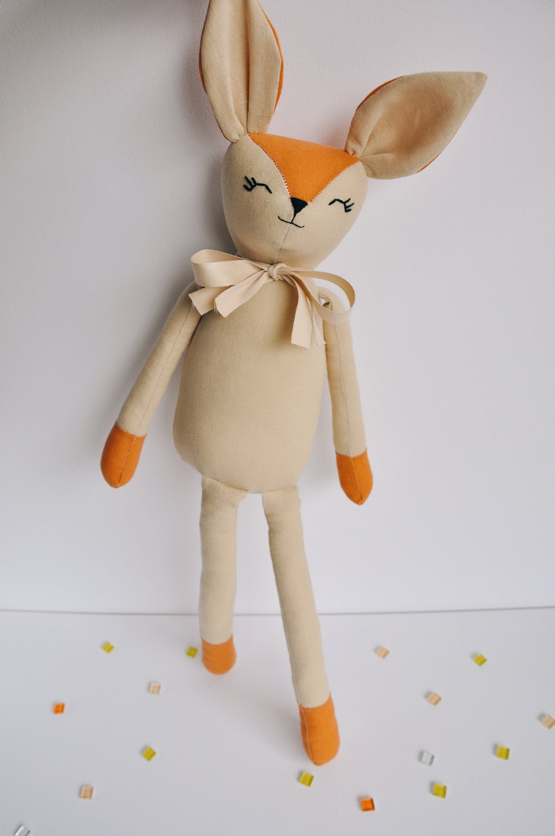 READY TO SHIP Soft Linen Fawn Toy Stuffed Animal Deer Doll - Etsy