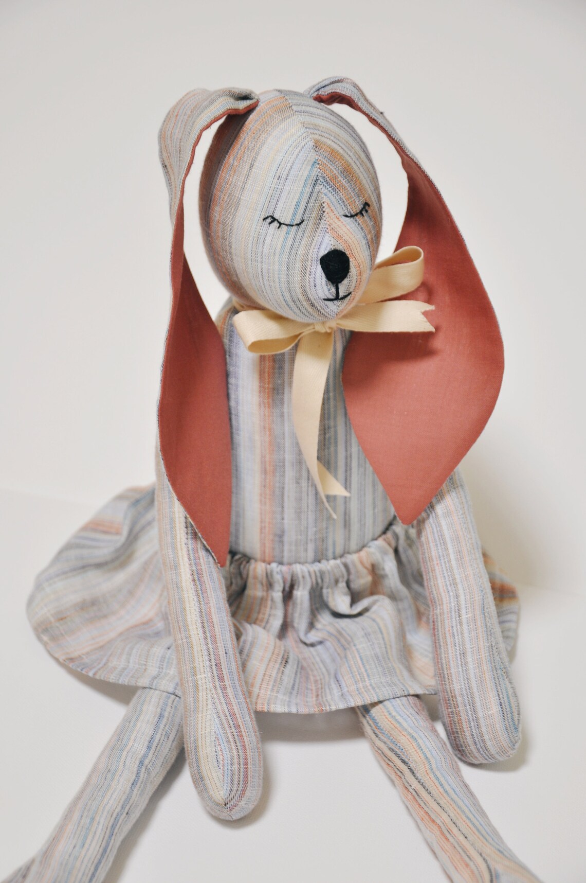 Soft Linen Bunny Toy Nursery Decor Organic Stuffed Animal - Etsy