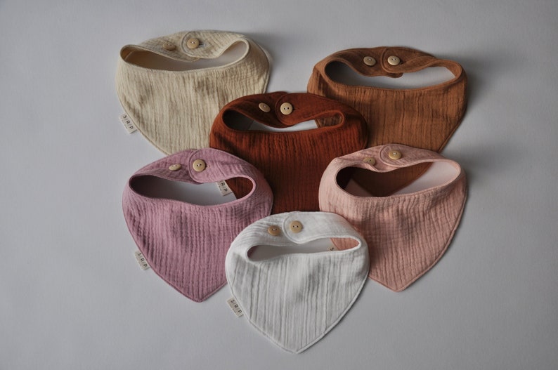 Various Color Organic Cotton Muslin Bandana Baby Bibs - Etsy