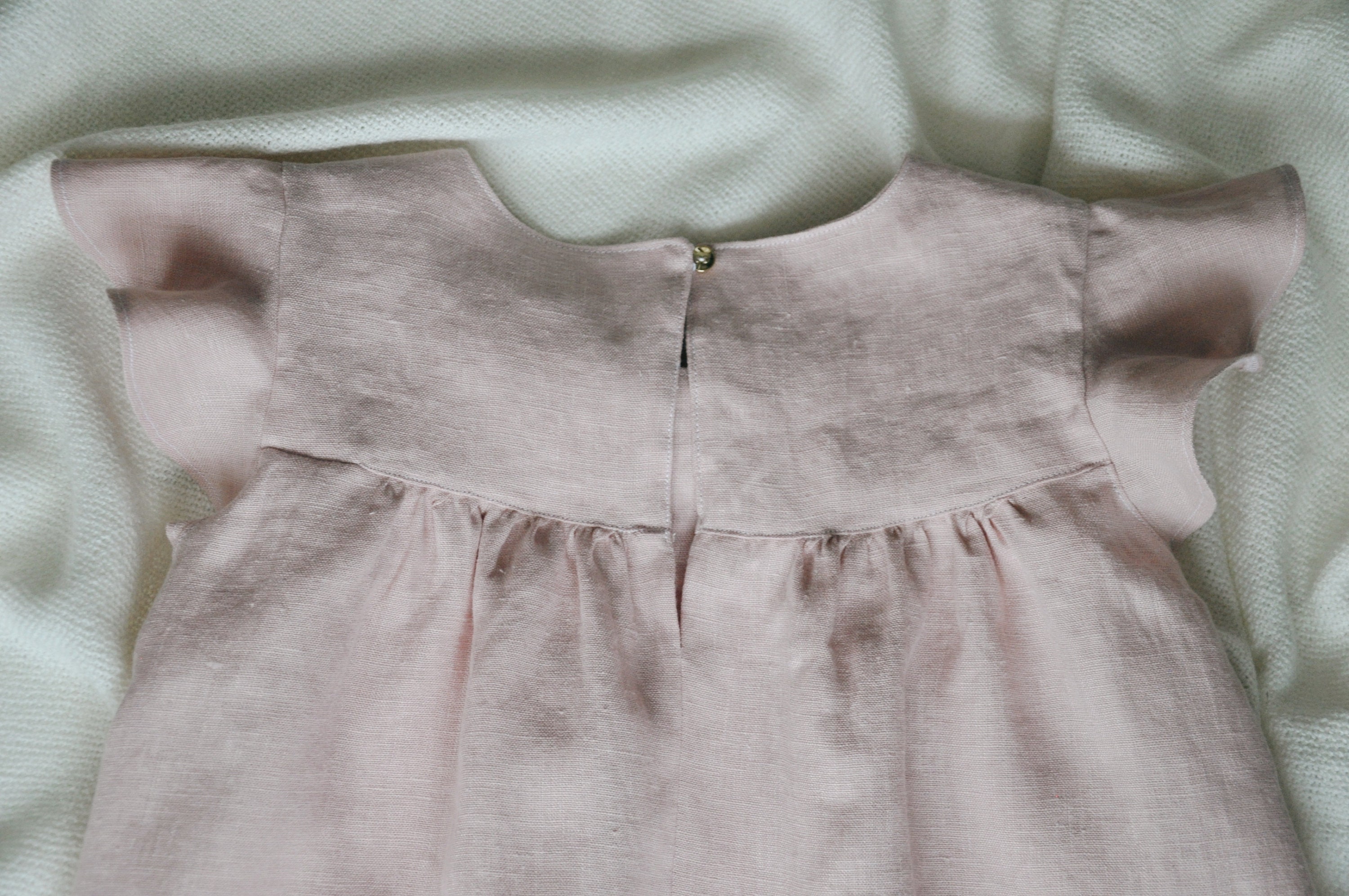 Flutter Sleeve Girl Linen Dress Romantic Flower Girls Dress | Etsy