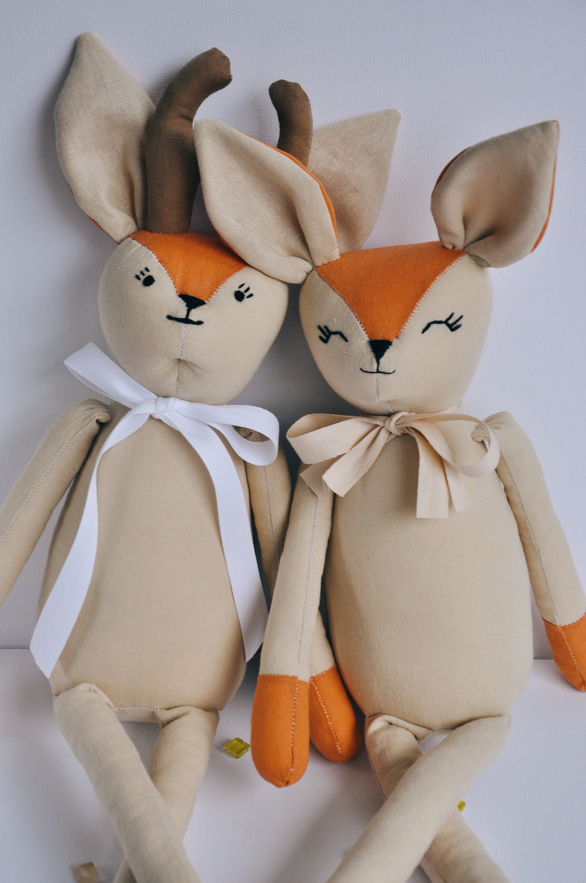 Deer Textile Toy Heirloom Rag Fawn Doll Stuffed Animal - Etsy