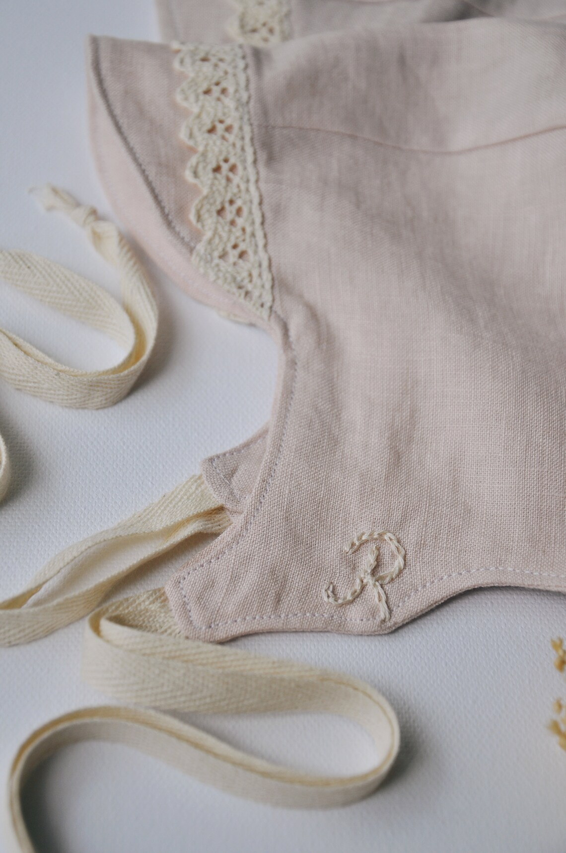 Vintage Newborn Linen Bonnet With Ties Boho Kids Summer Hat - Etsy