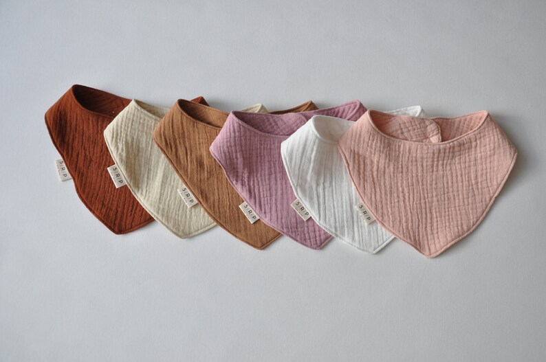 Various Color Organic Cotton Muslin Bandana Baby Bibs - Etsy