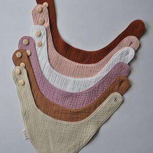 Various Color Organic Cotton Muslin Bandana Baby Bibs, Adjustable Soft ...