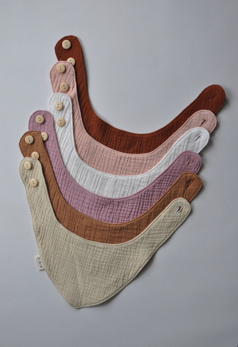 Various Color Organic Cotton Muslin Bandana Baby Bibs - Etsy