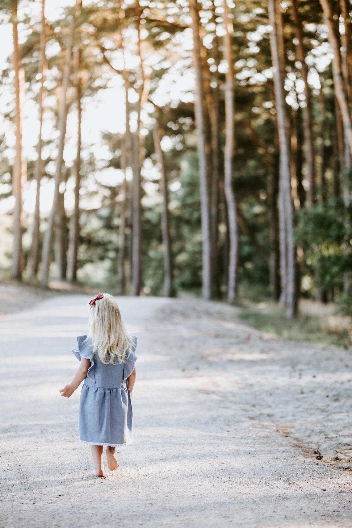 Blue Magic Linen Dress Girls Flutter Sleeve Little Dresses - Etsy