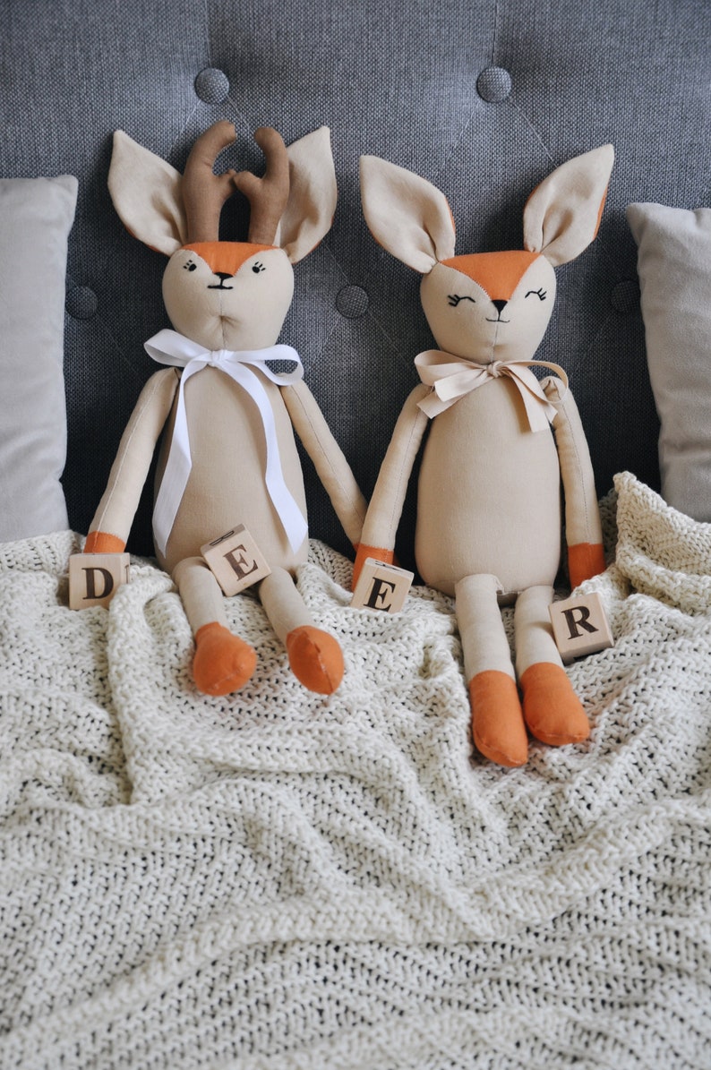READY TO SHIP Soft Linen Fawn Toy Stuffed Animal Deer Doll - Etsy