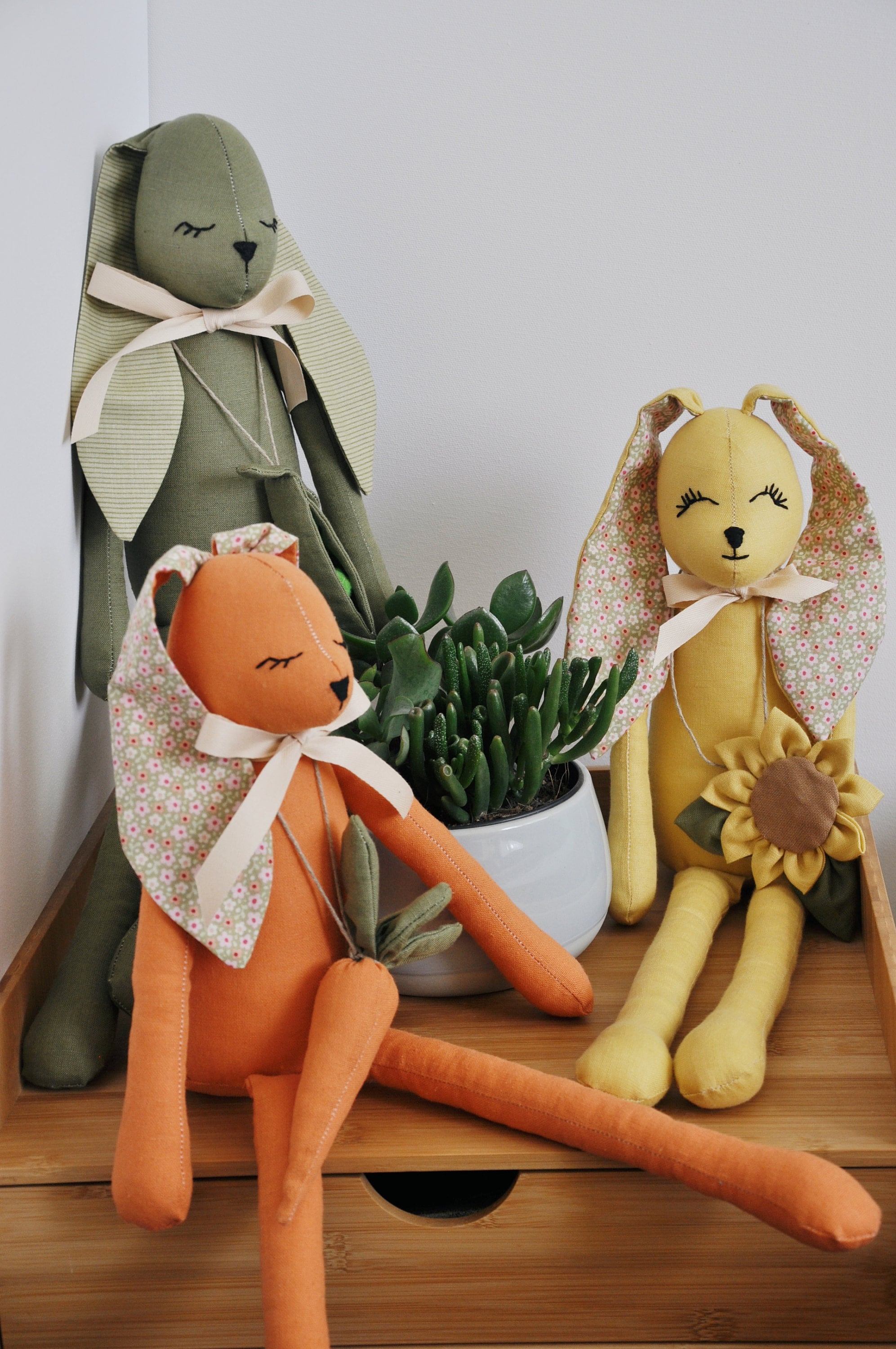 Rag Bunny Doll With Accessory Handmade Plush Rabbit Toy - Etsy