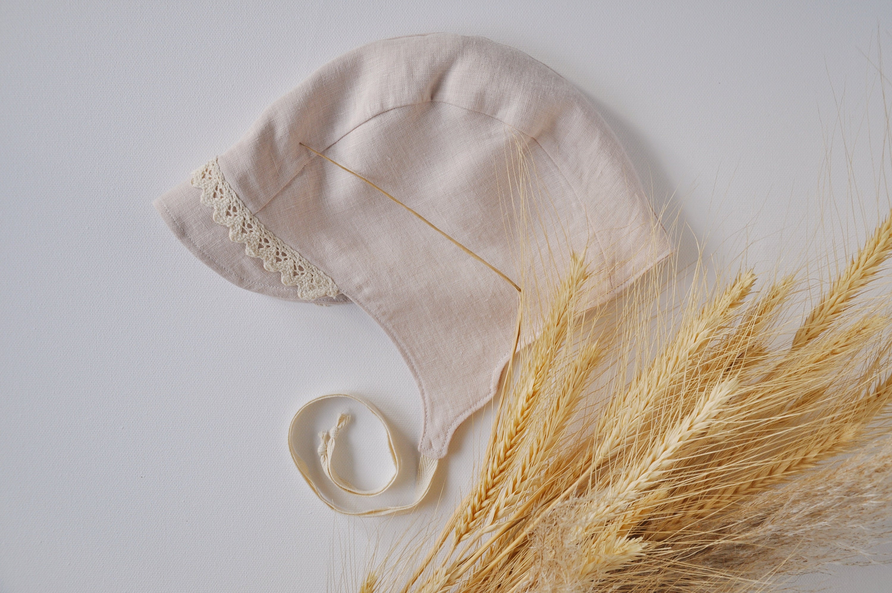 Vintage Newborn Linen Bonnet With Ties Boho Kids Summer Hat - Etsy