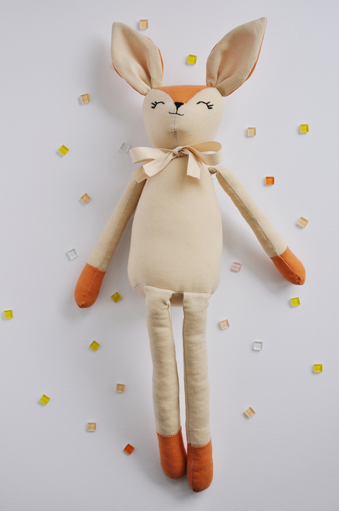 READY TO SHIP Soft Linen Fawn Toy Stuffed Animal Deer Doll - Etsy