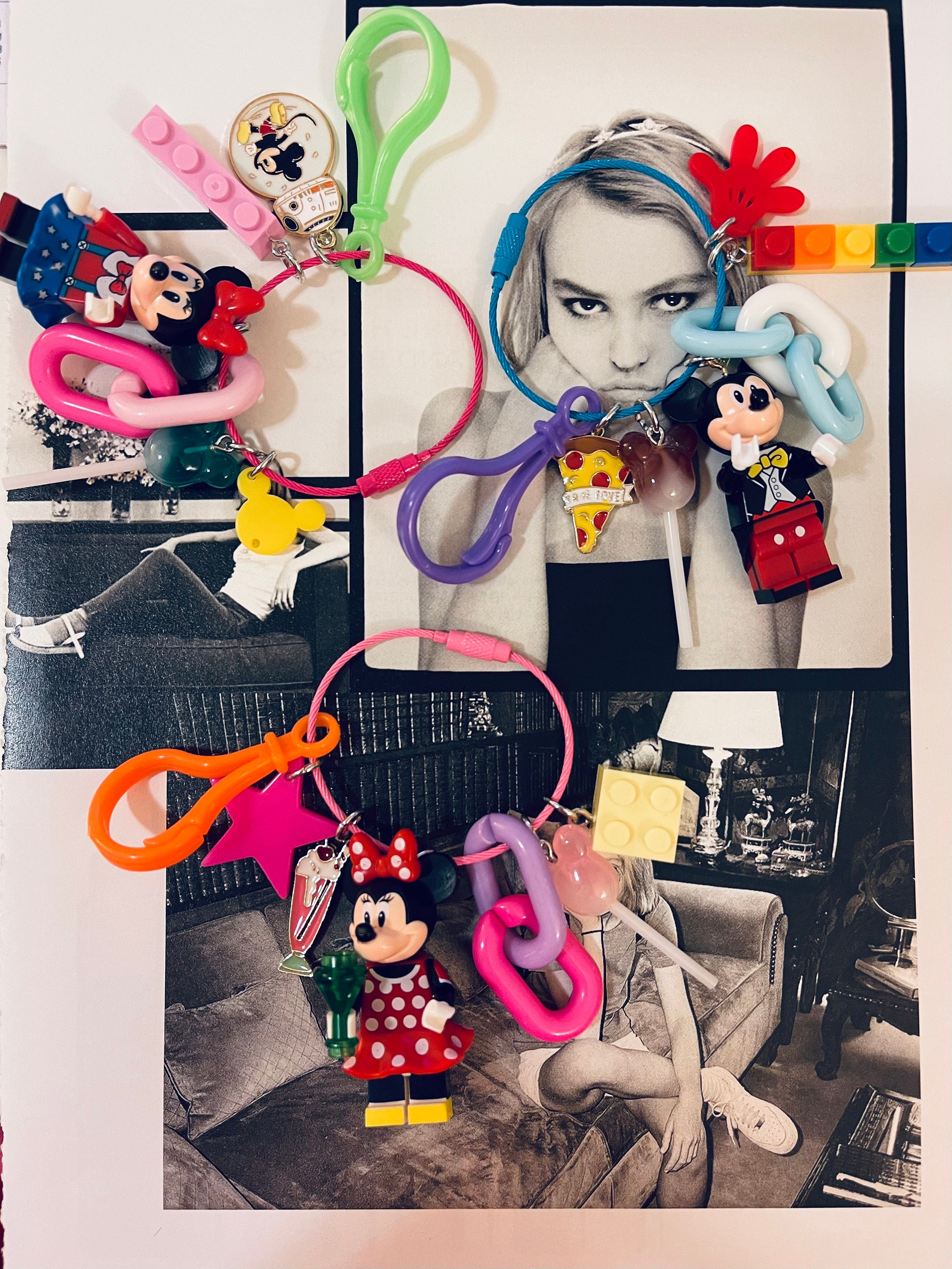 Mickey/minnie Lego Key Chain/keyring/bag Charm/ - Etsy UK