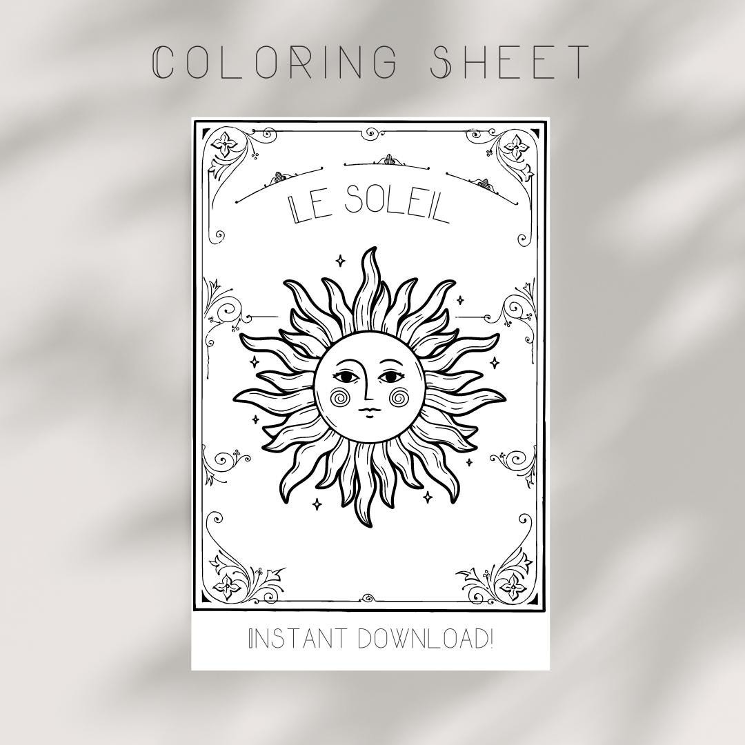 The Sun French Coloring Page El Soleil Radiant Sun Coloring Sheet for ...