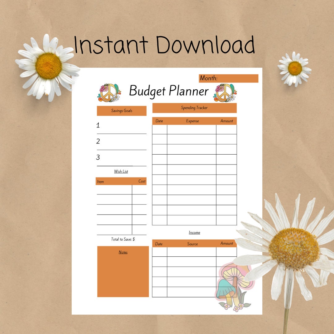 Retro Themed Budget Tracker Vintage Inspired Financial Planner for Easy ...