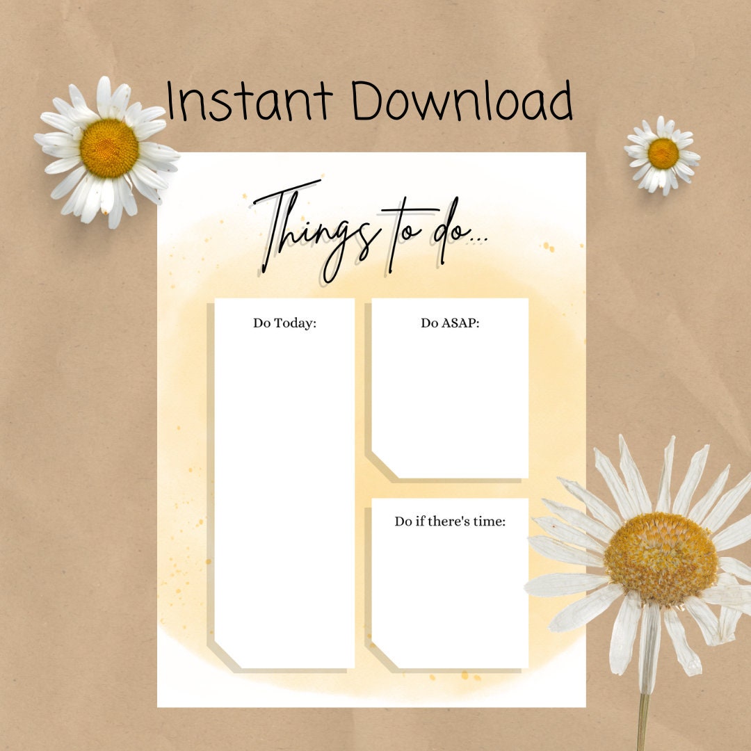 Minimalist To-do List With Do Now Do Later Do Today Sections Orange ...