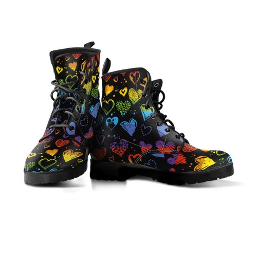 Colorful Rainbow Leather Boots - Etsy