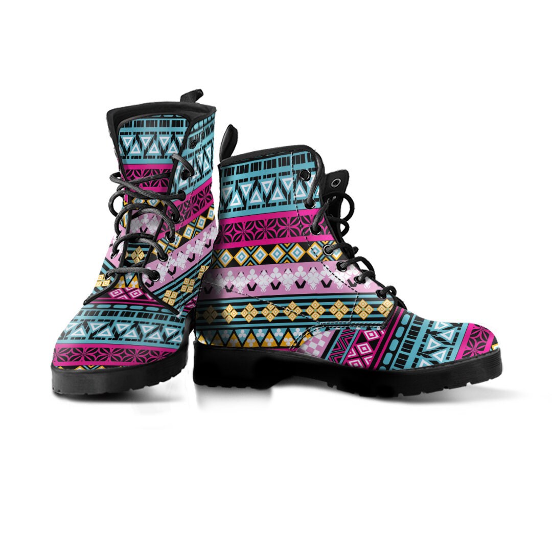 Tribal Aztec Print Boots, Aztec Boots, Women's Boots, Vegan Leather ...