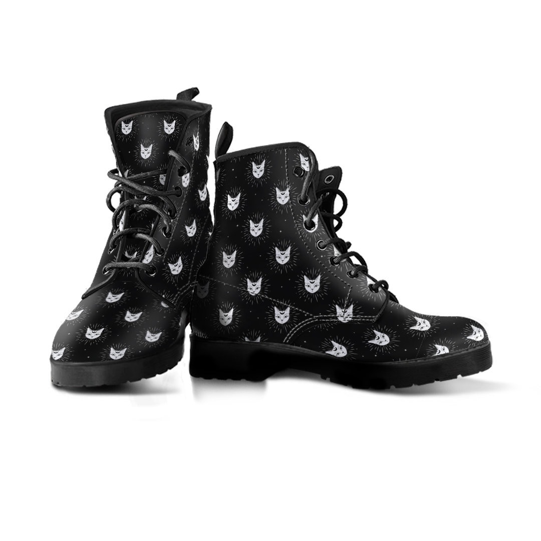 Cat Woman Boots Cat Print Shoes Women's Boots Vegan - Etsy