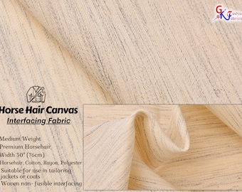 Horse Hair Interfacing Canvas Fabric, 80cm 31.5 Wide, Sold by the Meter ...