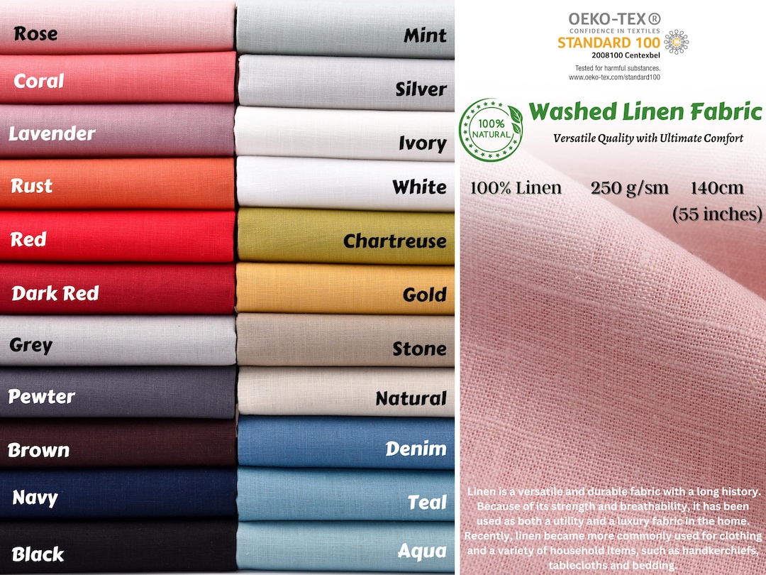 7oz Enzyme Washed 100% Linen Fabric Oeko-tex Certified - GK-6523 ...