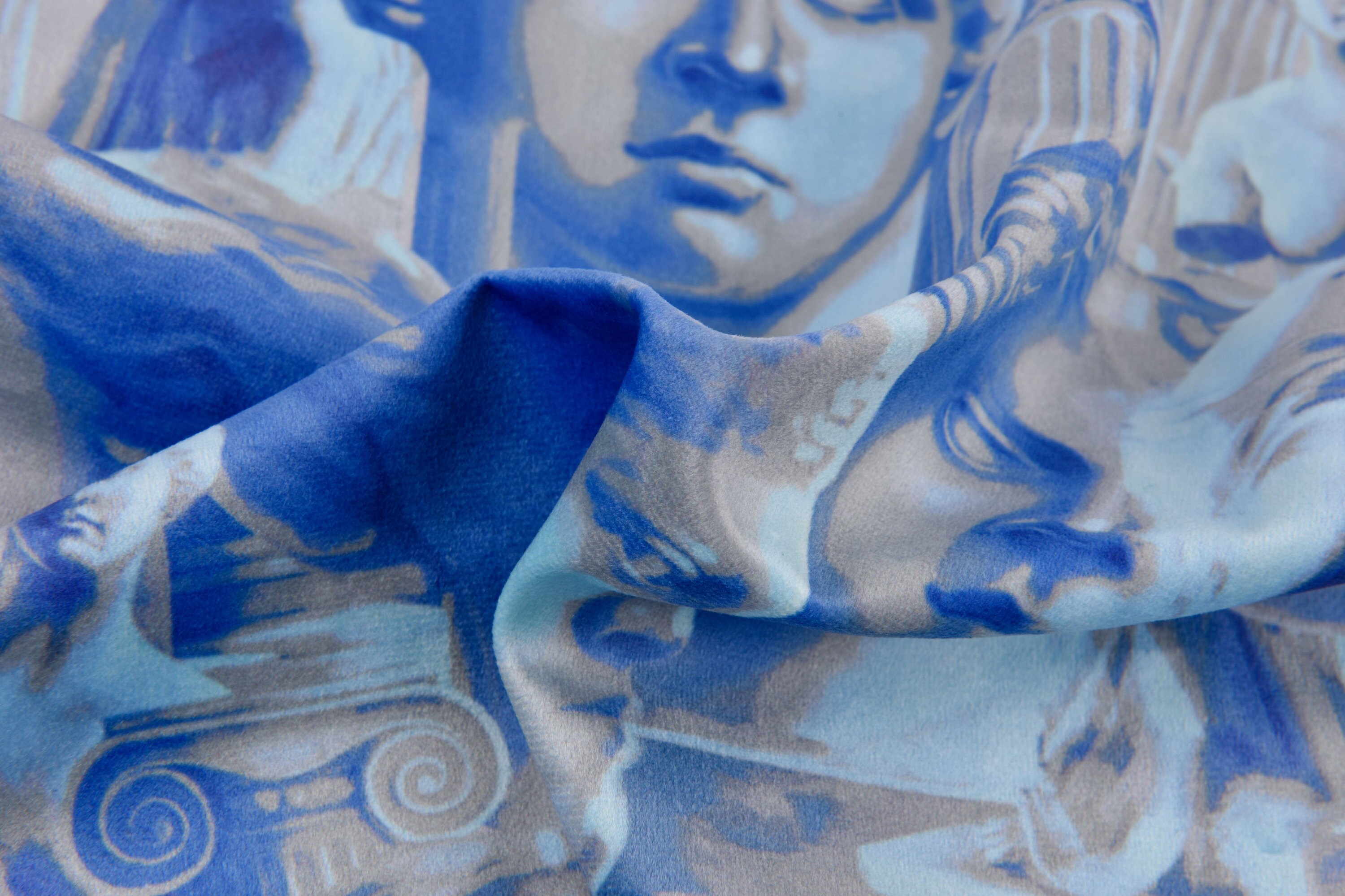 Woven Velvet Ancient Greece Print Fabric, Polyester Velvet Print ...