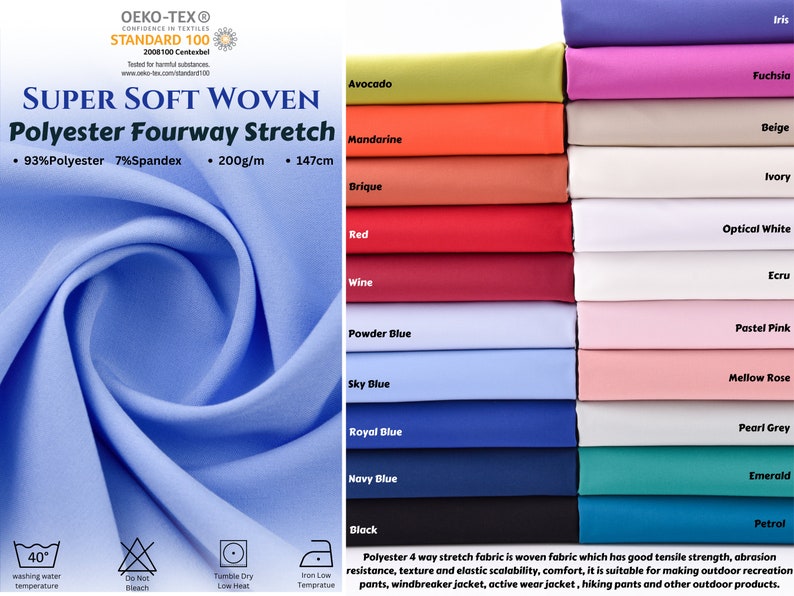 Dri-fit Stretchy Woven Fabric / Matte Active Wear Athletic Wicking ...