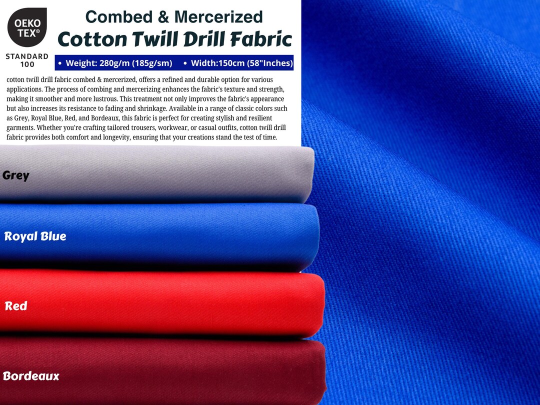 100% Cotton Twill Drill Fabric, Workwear Twill Fabric, Durable Fabric ...