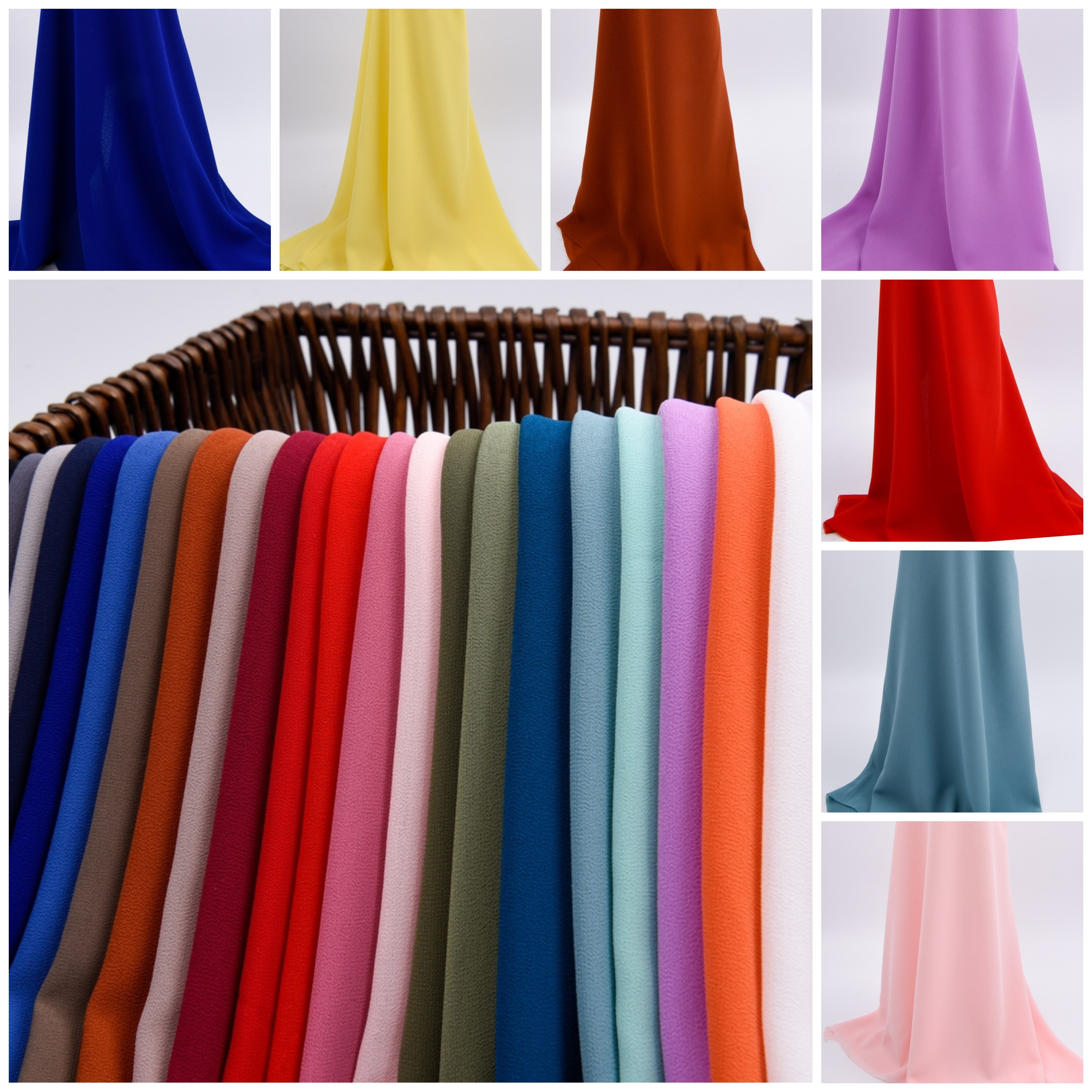Premium Crepe Chiffon Georgette Plain Dyed Oeko-tex Fabric | Etsy