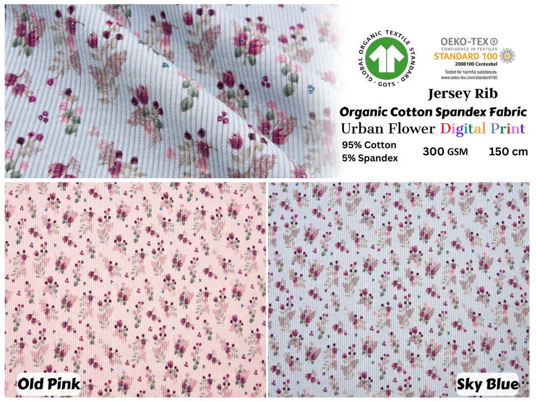 Jersey Spandex Rib Digital Urban Flower Print - 5021 - Etsy