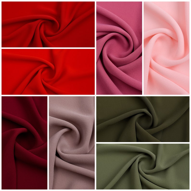 Premium Crepe Chiffon Georgette Plain Dyed Oeko-tex Fabric, Dress ...