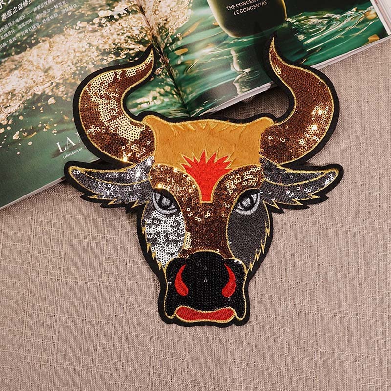 Bull head embroidery patch bull patchJacket patch Bull | Etsy