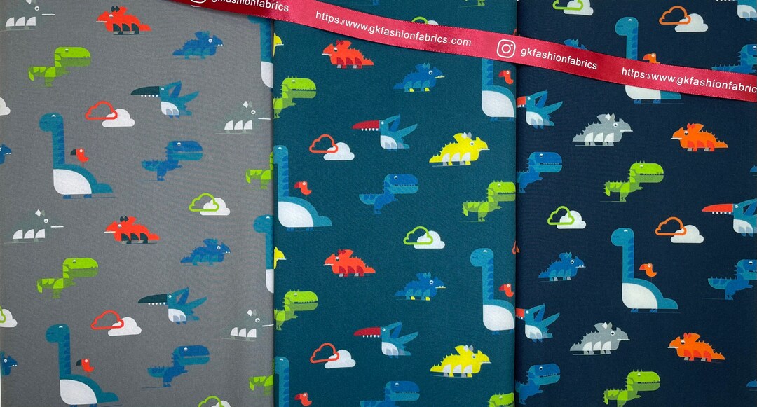Softshell Fabric, Dinosaurs, Dinosaur Print , Waterproof Water ...