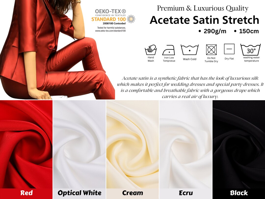 Acetate Satin Stretch Fabric , Dress Bridal Fashion, Luxury Wedding ...