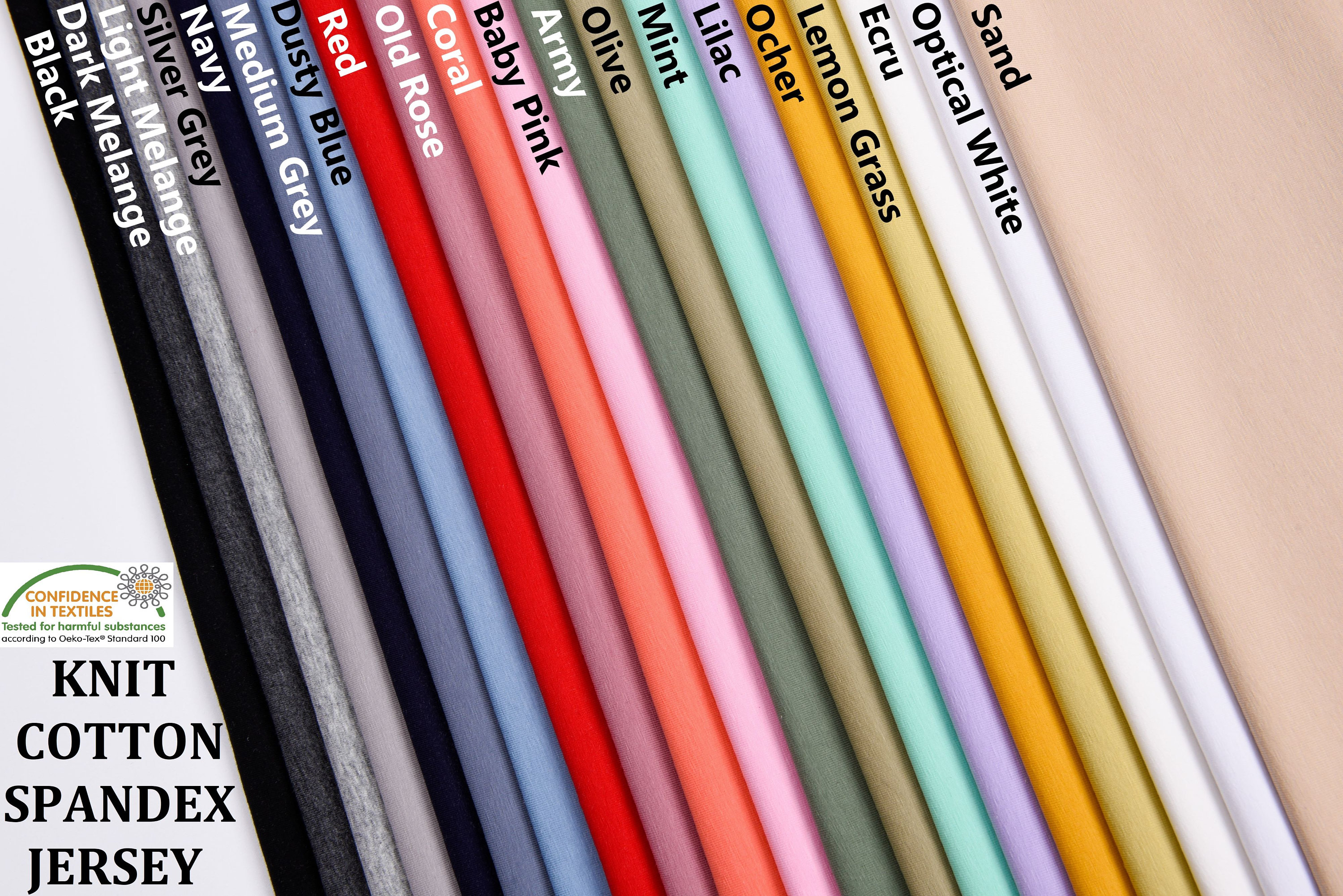 Knit Cotton Spandex Jersey Fabric S1044 Cotton Jersey Uni - Etsy