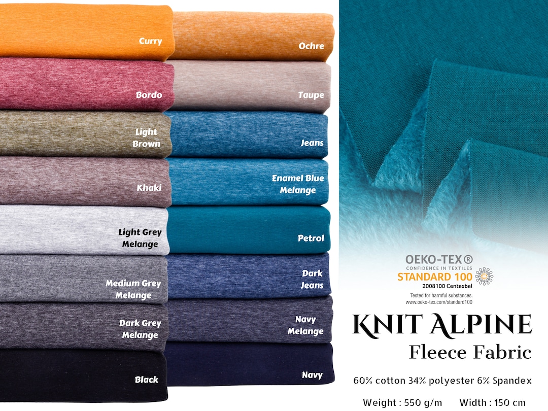 New Alpine Fleece Mélange Fabric / Cotton Sweatshirt Fabric - Etsy