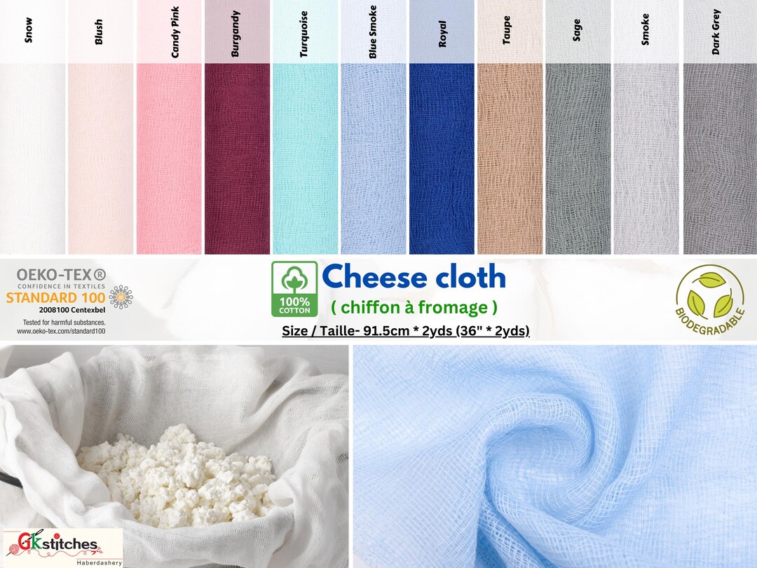 Cheese Cloth - 91.5cm * 2yds, 100% Natural Cotton Fabric, Cheese Cloth ...