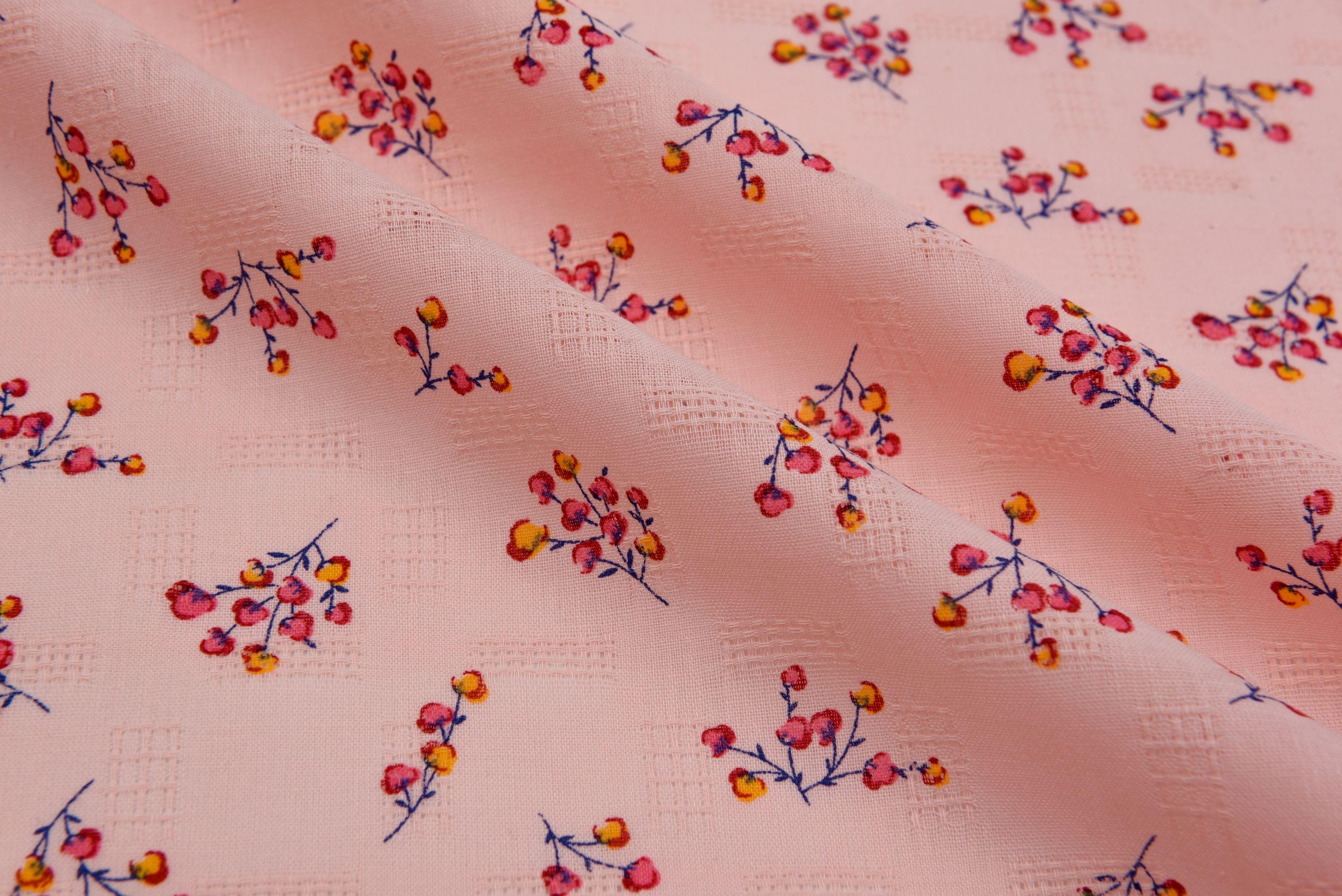 Cotton Lawn Dobby Blush Berry Print Fabric, Cotton Lawn, Spring Dresses ...