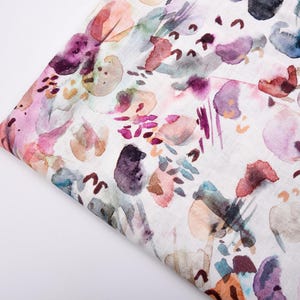 100% Pure Linen Stonewashed Misty Pearl Dots Print Fabric 20824 ...