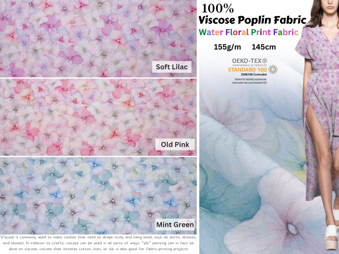 Viscose Poplin Water Floral Print Fabric - 6010 - Etsy