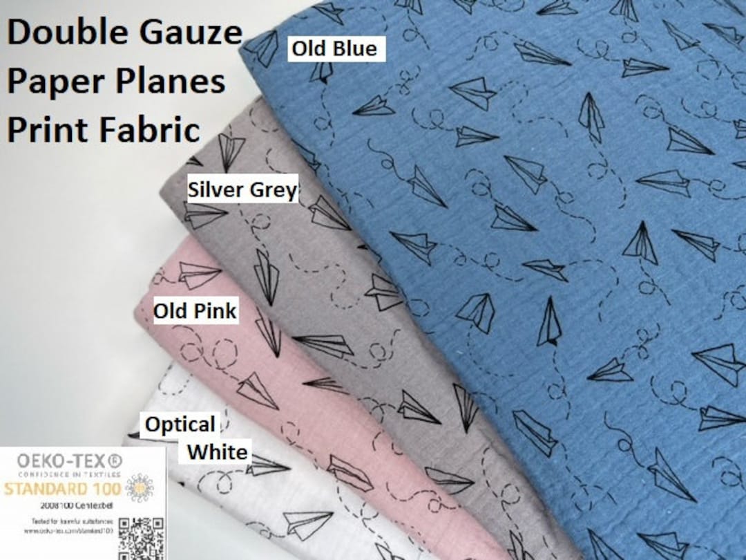 Double Gauze Paper Planes Print Fabric - Etsy