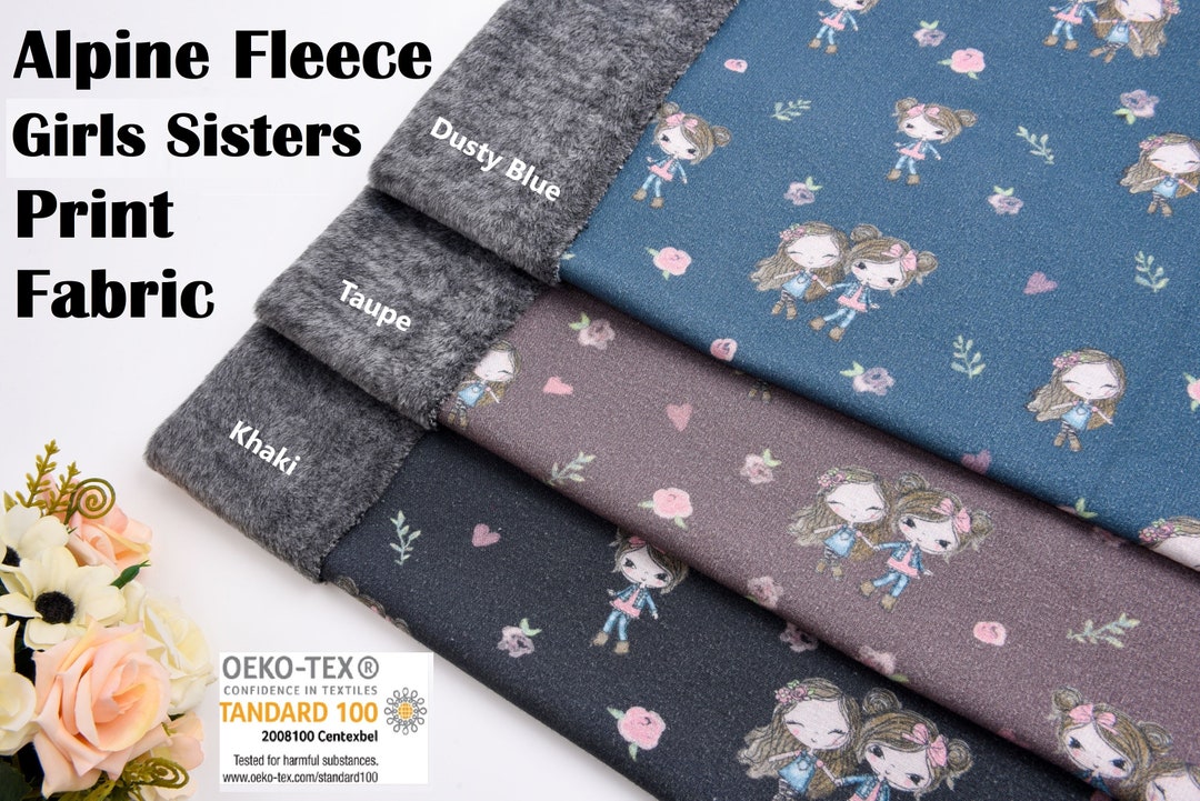 Alpine Fleece Girls Sisters Print Fabric- 4998, Alpine Fleece ...