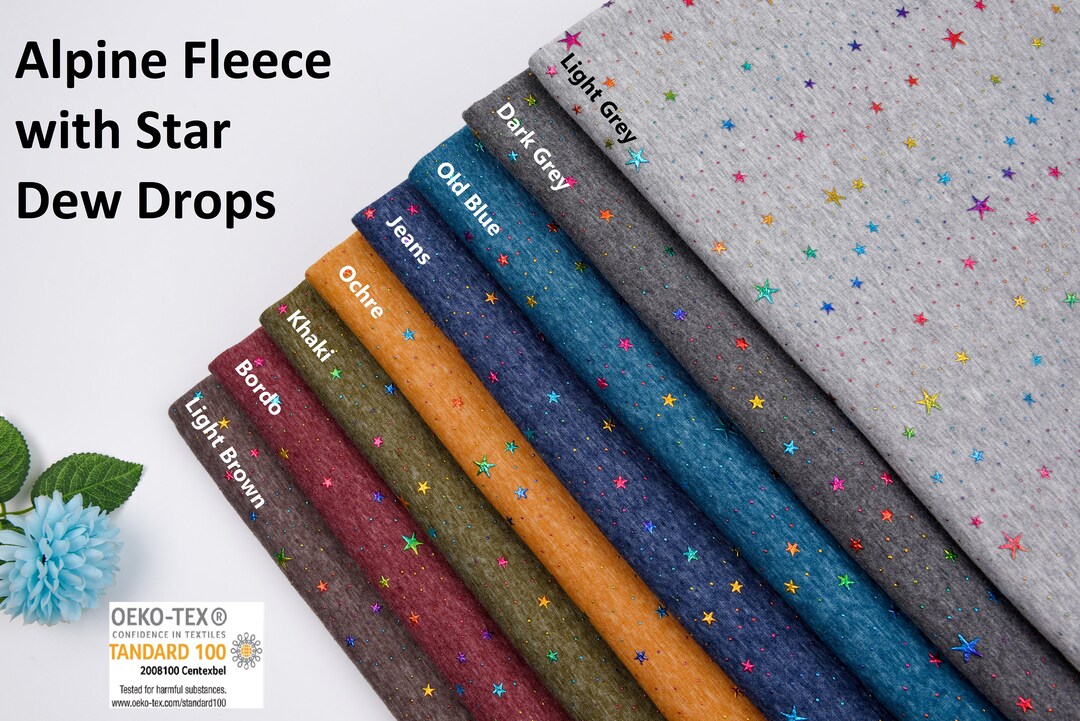 Alpine Fleece With Star Dew Drops Fabric- 18490, Alpine Fleece ...