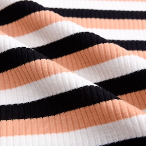 Knitted Ribbing Cotton Jersey Fabric, Striped Rib Knit Fabric Ribbing ...